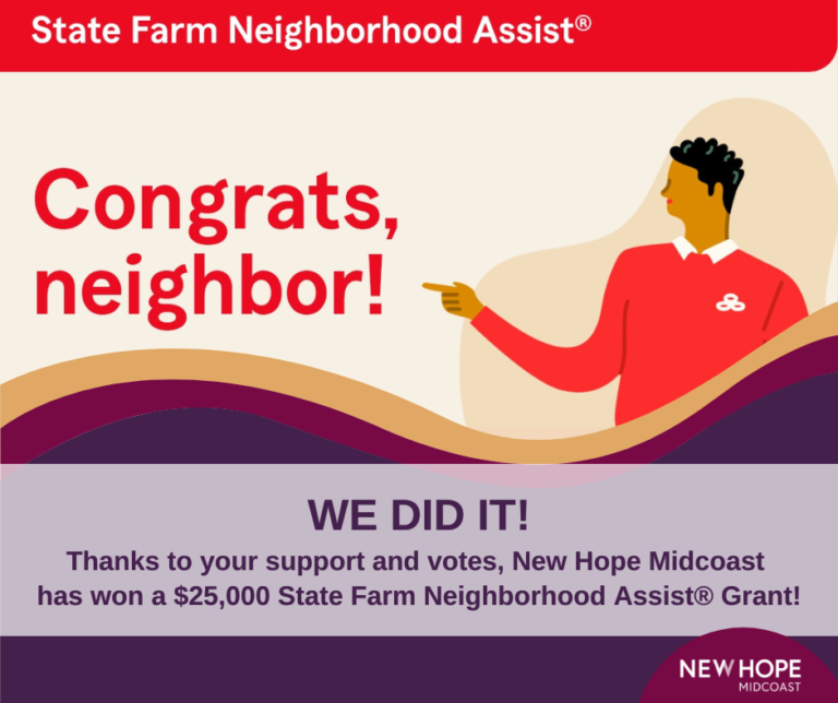 We Are a State Farm Neighborhood Assist® Grant Winner! – New Hope Midcoast